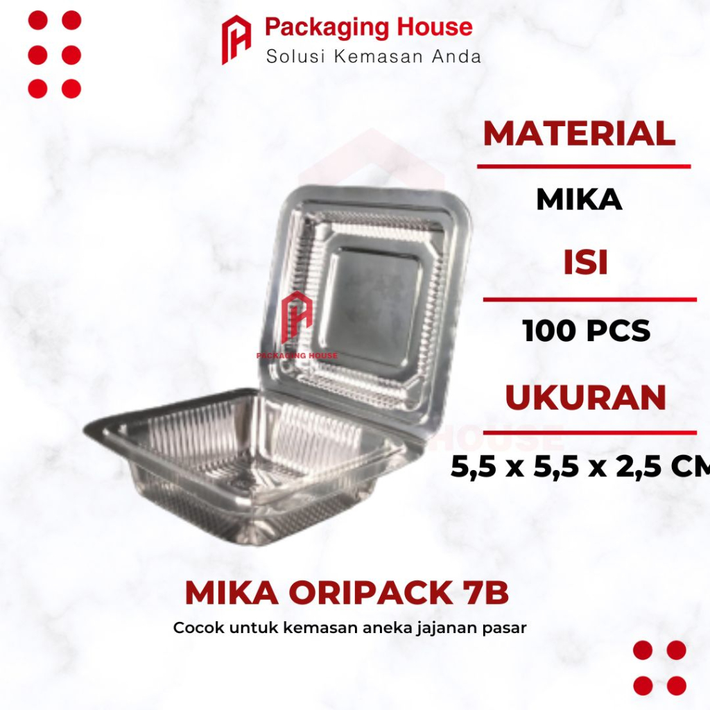 Jual [ 100 Pcs ] Mika Oripack 7B | Mika Kue Kecil Bening | Tray Mika 5 ...