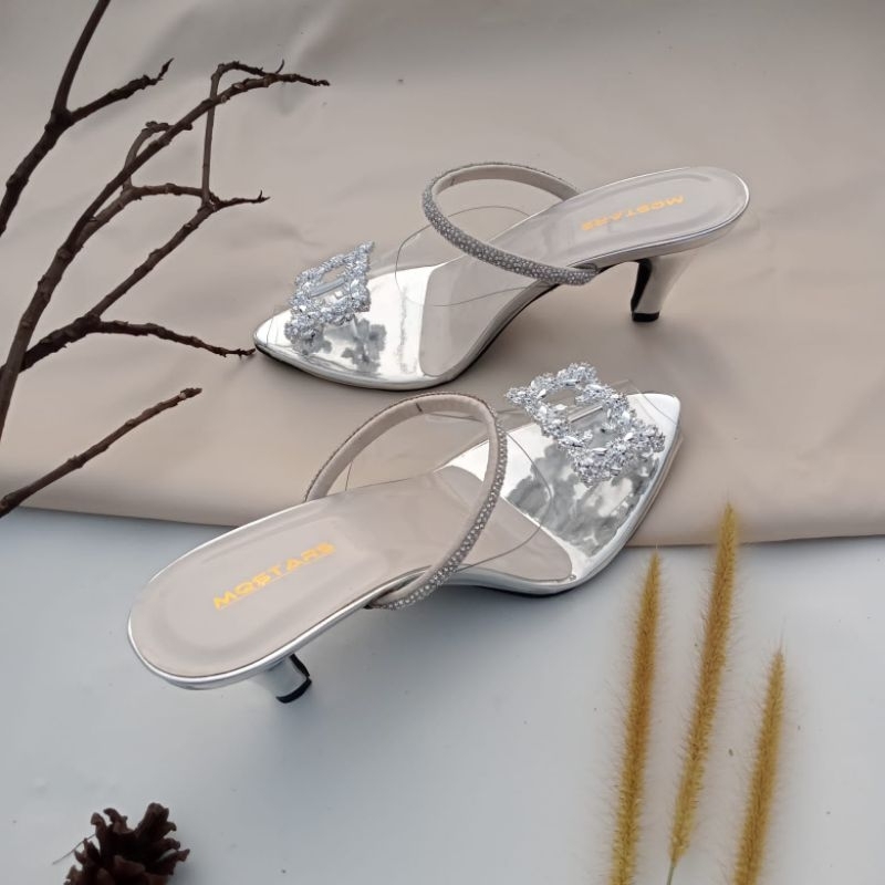 Jual Sandal Heels Wanita Transparant Hak lancip 5cm | Shopee Indonesia