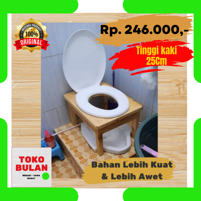 Jual Wc duduk portable Tinggi 25cm - Toilet Duduk kayu portable ...
