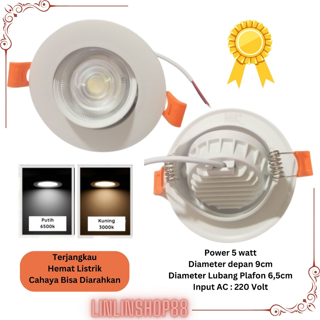 Jual Lampu Downlight Spotlight LED 5 Watt 220V Wall Washer | Shopee ...