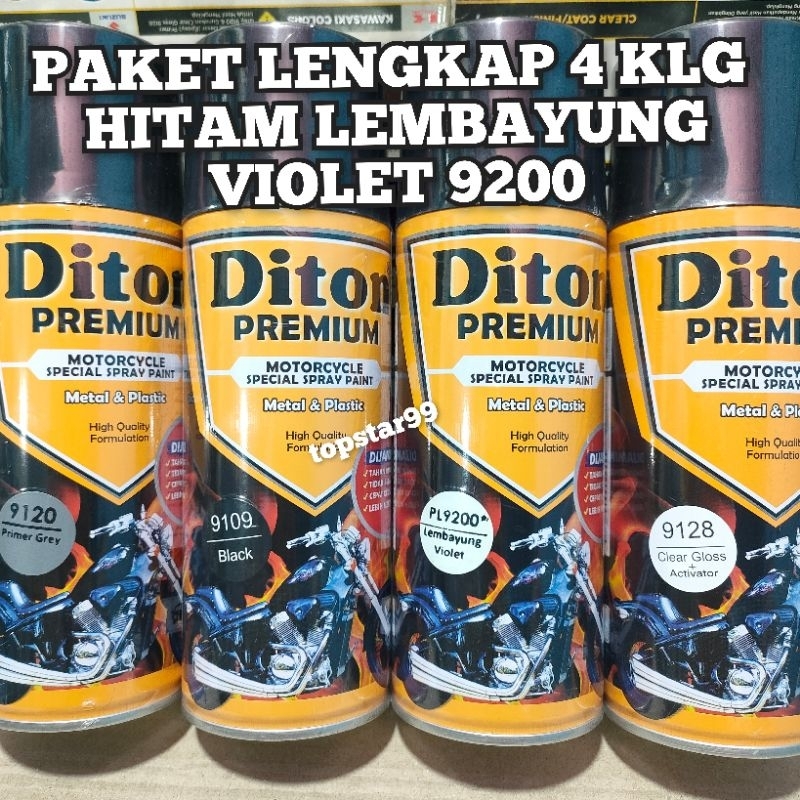 Jual Diton Premium Paket Lengkap 4 Kaleng 400cc Hitam Lembayung Violet ...