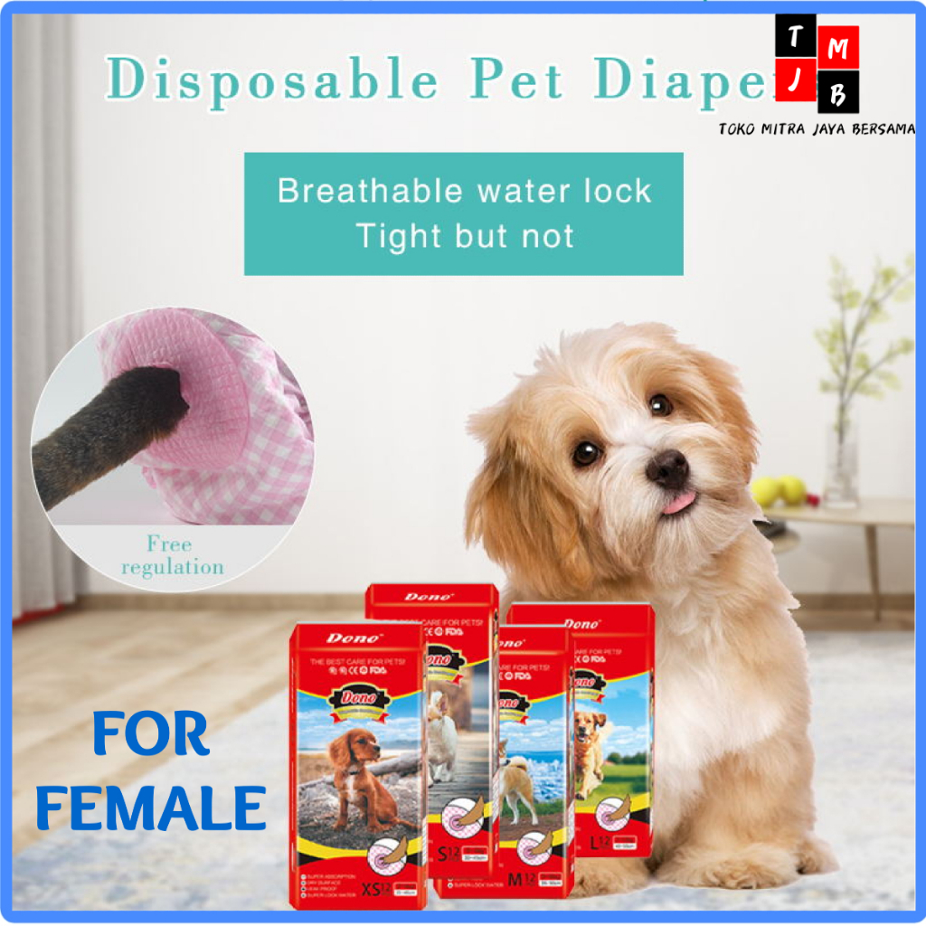 Jual POPOK HEWAN ANJING BETINA FEMALE DONO DISPOSABLE DIAPERS PINK FULL ...