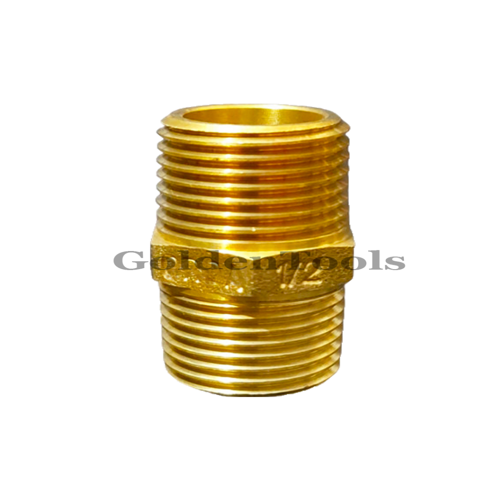 Jual Double Nepel 1/2 inch Kuningan Nipple 1/2 inch drat Luar Dobel | Shopee Indonesia