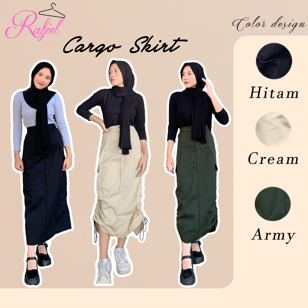 Jual Rafiel Rok Cargo Korean Style - Modis dan Praktis, Rok Kargo Serut ...
