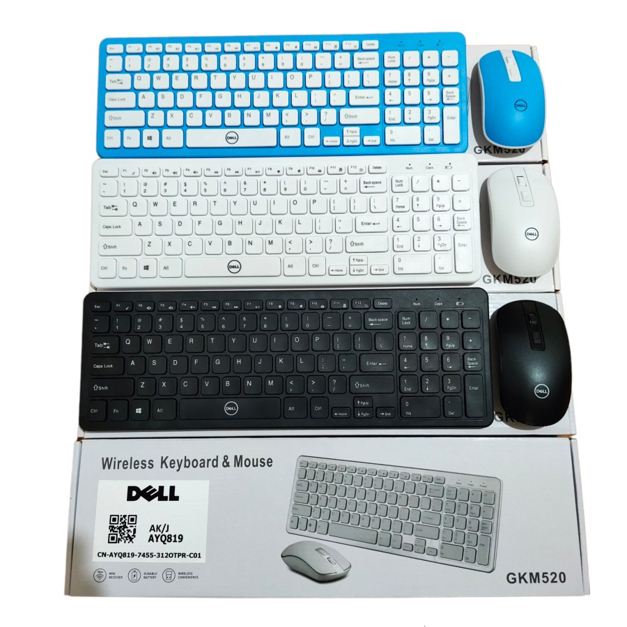 Jual PAKET KEYBOARD WIRELESS + MOUSE WIRELESS COMBO SET DELL GKM520 ...