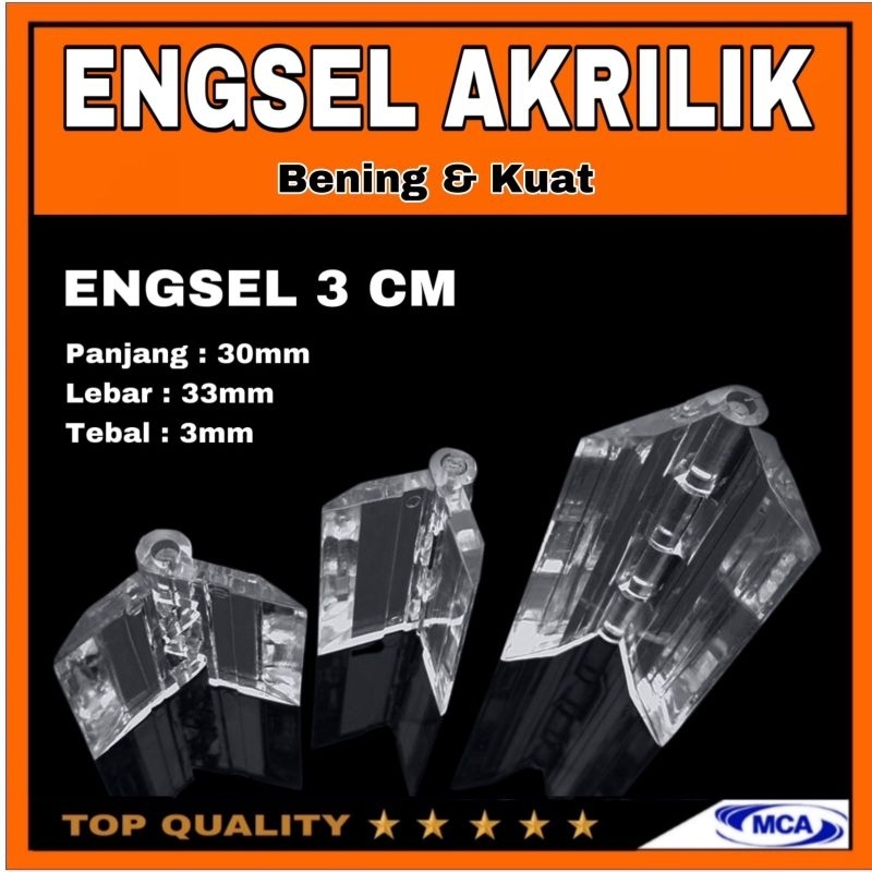 Jual ENGSEL AKRILIK 3cm Bening / Anti Pecah / Acrylic Hinge 30 x 33 mm ...