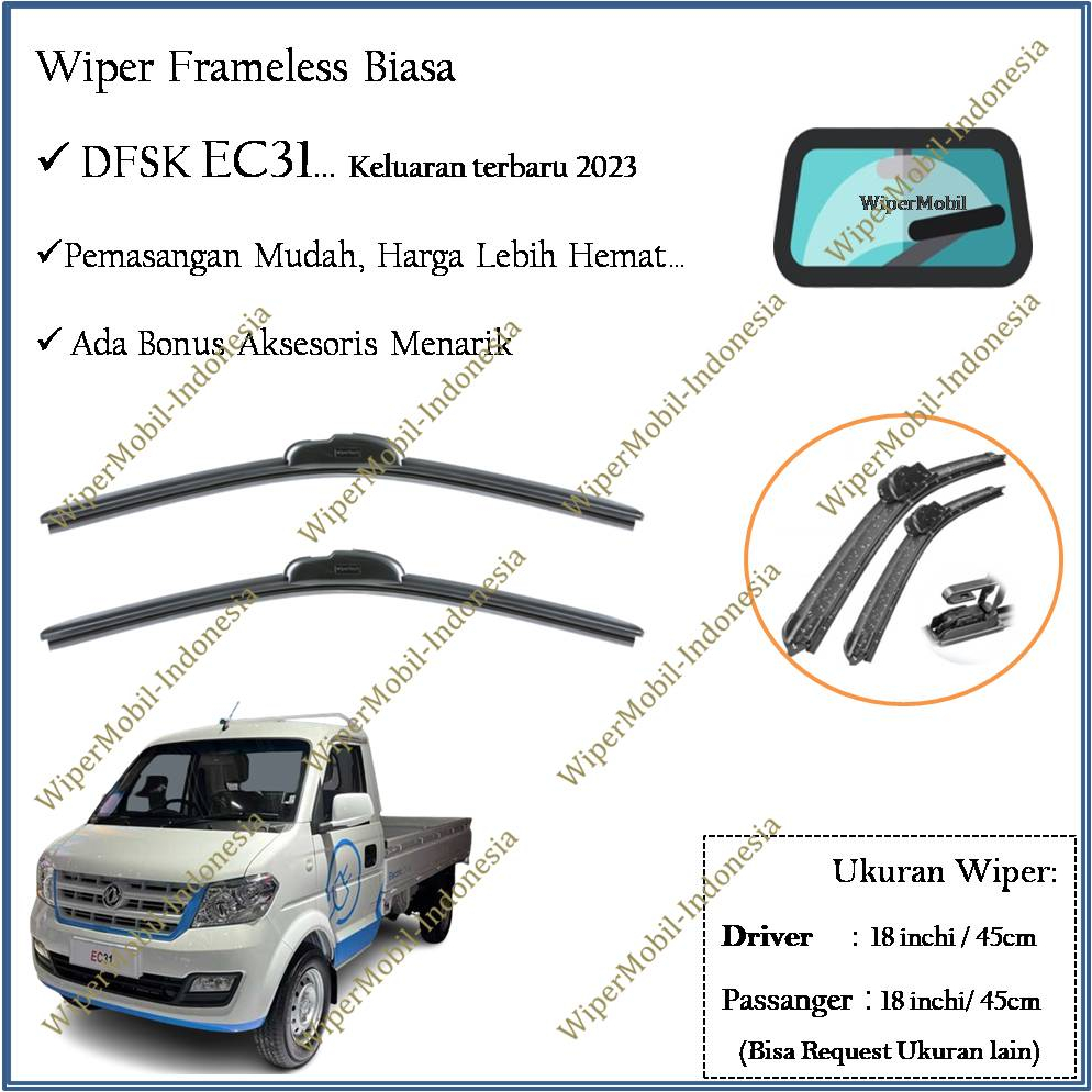 Jual Wiper Frameless Kaca Mobil DFSK EC31 tahun 2023 2024 2025 | Shopee ...