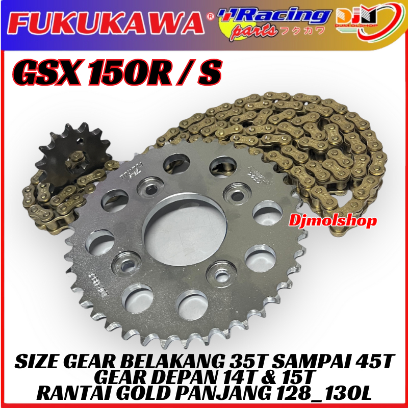 Jual GEAR SET PAKET MODEL SSS RANTAI 428 H GOLD GSX 150R GSX 150S ORIGINAL FUKUKAWA GEAR RACING ...