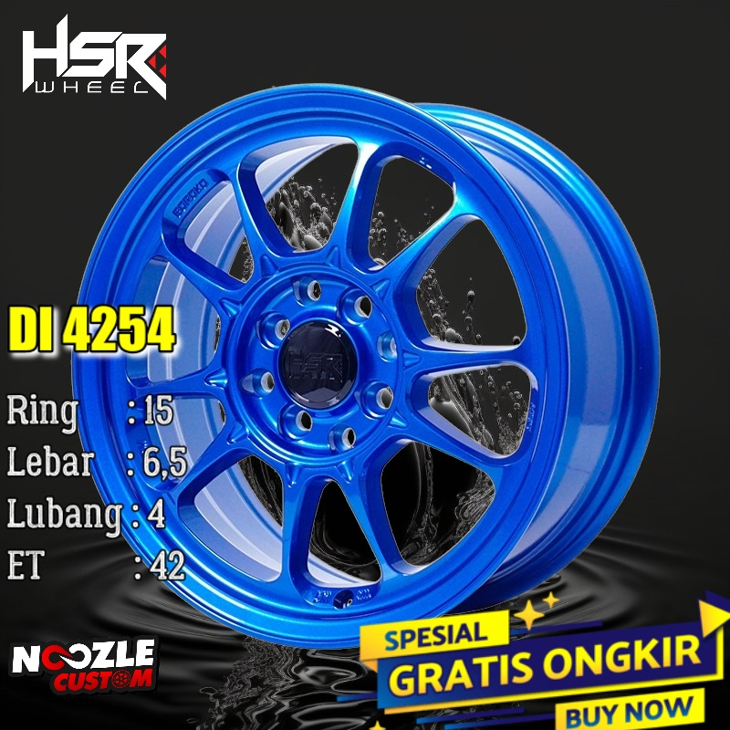 Jual VELG MOBIL RACING WARNA BIRU HSR RING 15 LUBANG 4 TERBARU PCD 100 ...