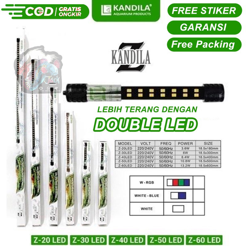 Jual Lampu Celup Aquarium KANDILA Z series 2 LED 20.30.40.50.60.80.100 Kandila Double LED Nyala ...