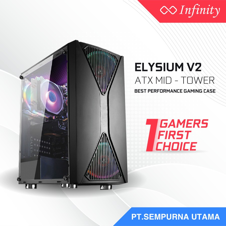 Jual PC Case Gaming Infinity Elysium V2 m ATX / ATX - Casing Komputer ...