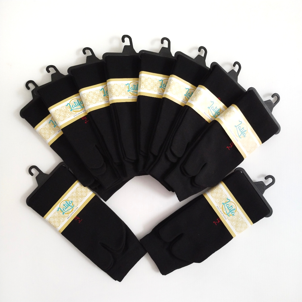 Jual 12 Pasang Kaos Kaki Jempol Polos Hitam L Panjang Sebetis Dewasa ...