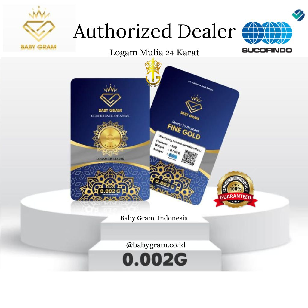 Jual BABY GRAM REGULER 0002 GRAM LOGAM MULIA 24 KARAT BABYGRAM BABYGOLD ...