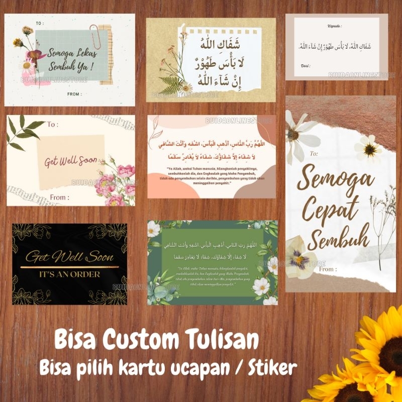 Jual Stiker Semoga Cepat Sembuh Label Kartu Ucapan Get Well Soon ...