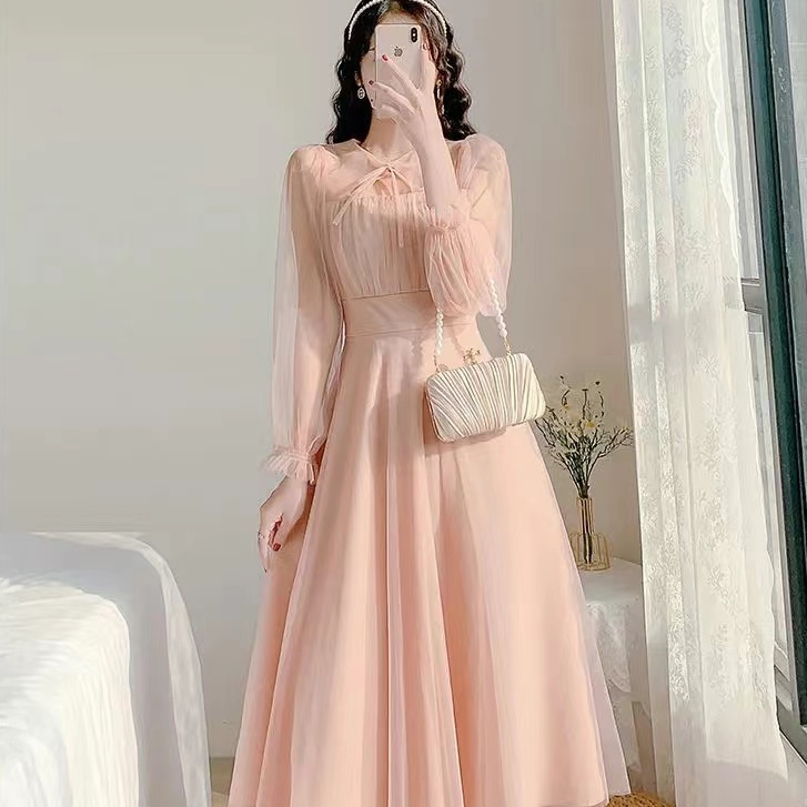 Jual Dress Perancis Vintage Gaun Premium/Dress Vintage Pink/Dress Pesta ...