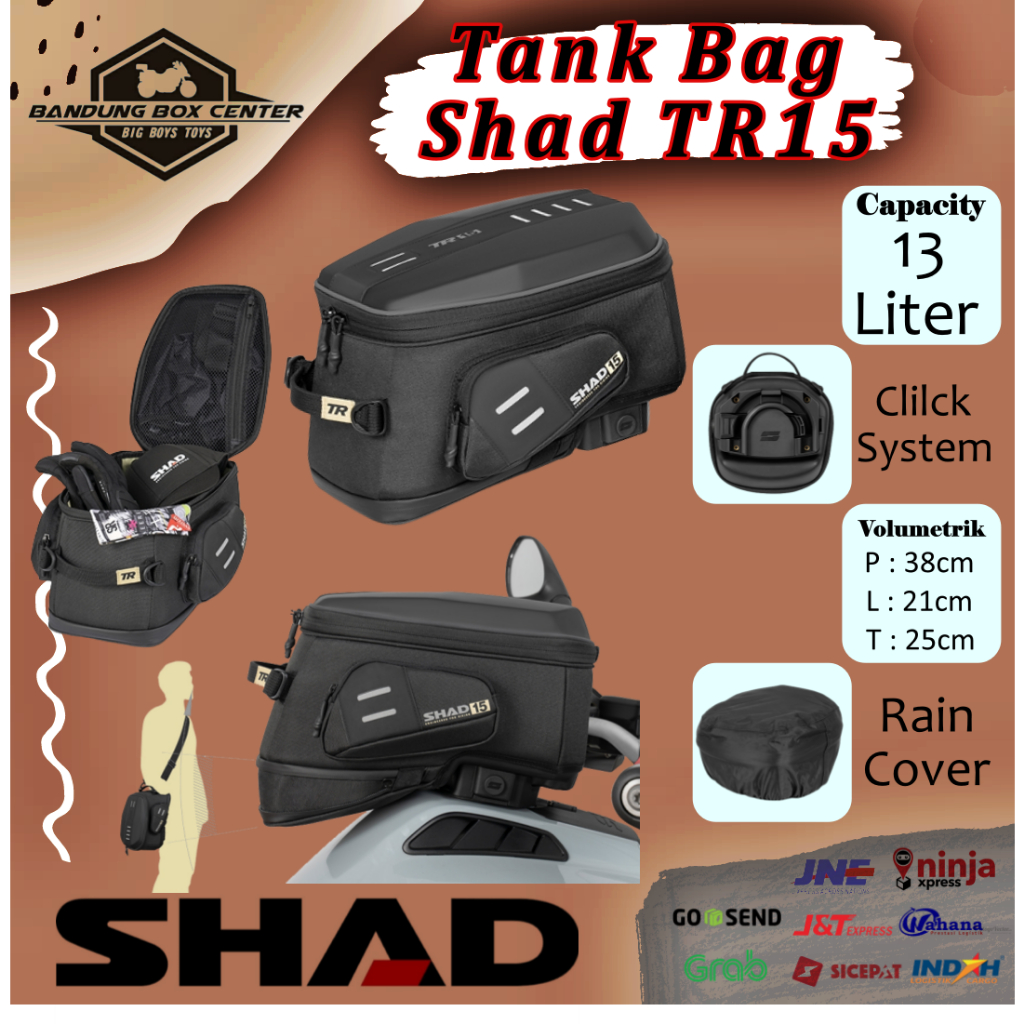 Jual TankBag Shad E03 E09 TR15 Tas Tanki Motor Shad Tank Bag Shad Yamaha MT25 R25 TangBag Shad ...
