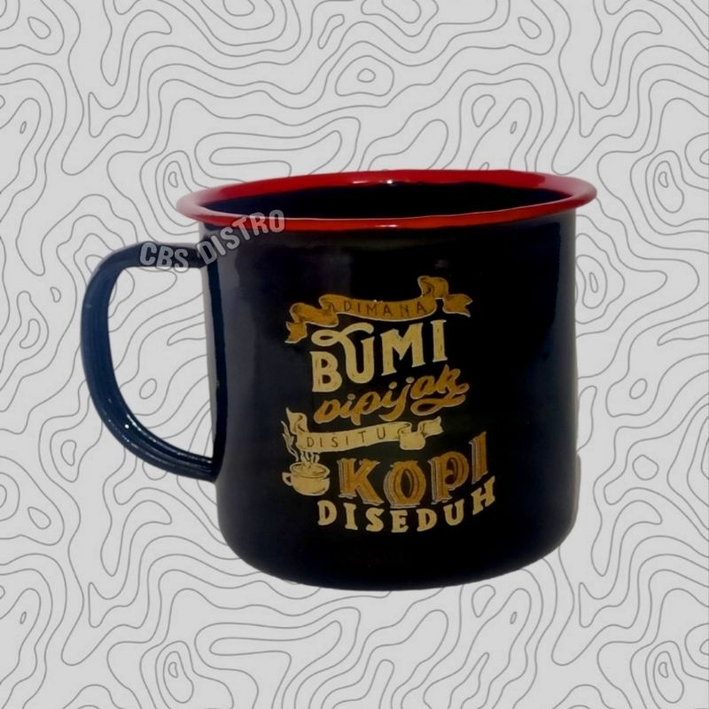 Jual Gelas Cangkir Mug Muk Stainless Enamel Coffee Kopi Outdoor Gunung ...