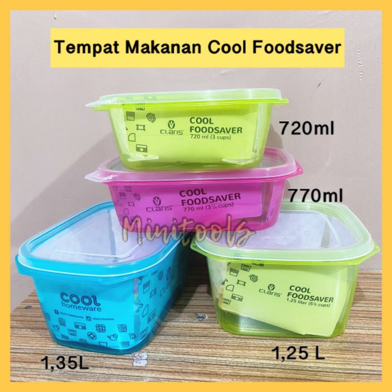Jual Kotak Makan Lunch Box Plastik Claris Foodsaver 720ml, 770ml, 1.25L & 1.35 L / Claris 2727 ...