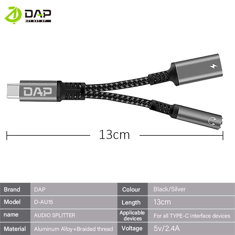 Jual DAP Kabel Audio AUX 2 in 1 for Type C Plug to Port 3.5mm & Type C ...