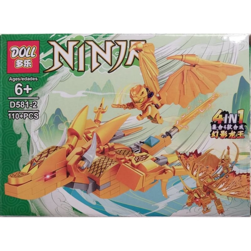 Jual mainan ninja robot dragon naga besar + sayap + figure ninja A8093 ...