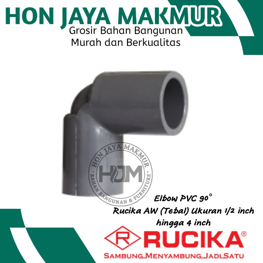 Jual Knee (elbow) 1/2 inch AW Rucika FITTING PIPA PVC MERK RUCIKA KNIE | ELBOW | KENI | L ...