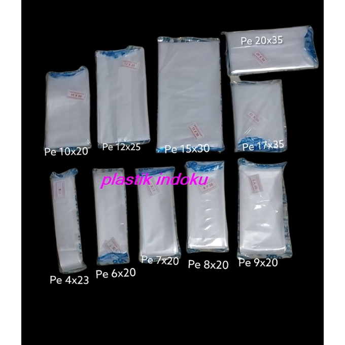 Jual kantong plastik PE Uk 4x23 4,5x23 6x20 7x20 8x20 9x20 10x20 10x25 ...