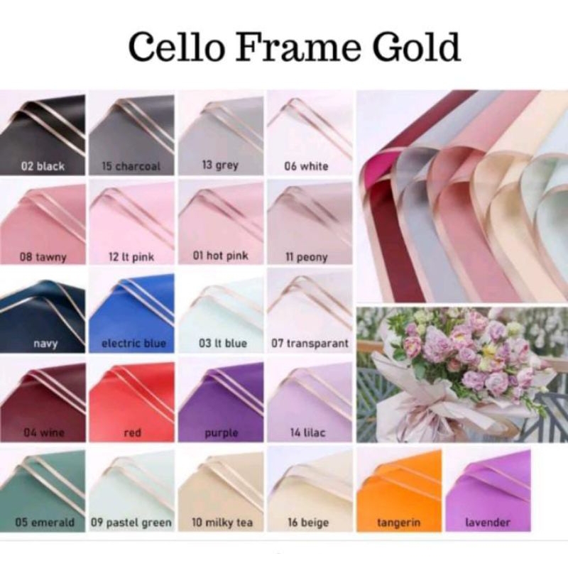 Jual KERTAS BUKET CELLO FRAME GOLD | Shopee Indonesia