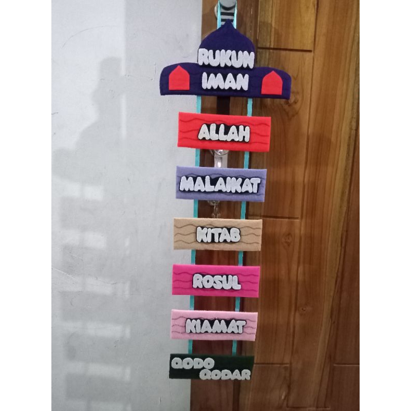 Jual hiasan dinding dari kain flanel/rukun iman/rukun Islam/budaya 5s/nama2 hari | Shopee Indonesia