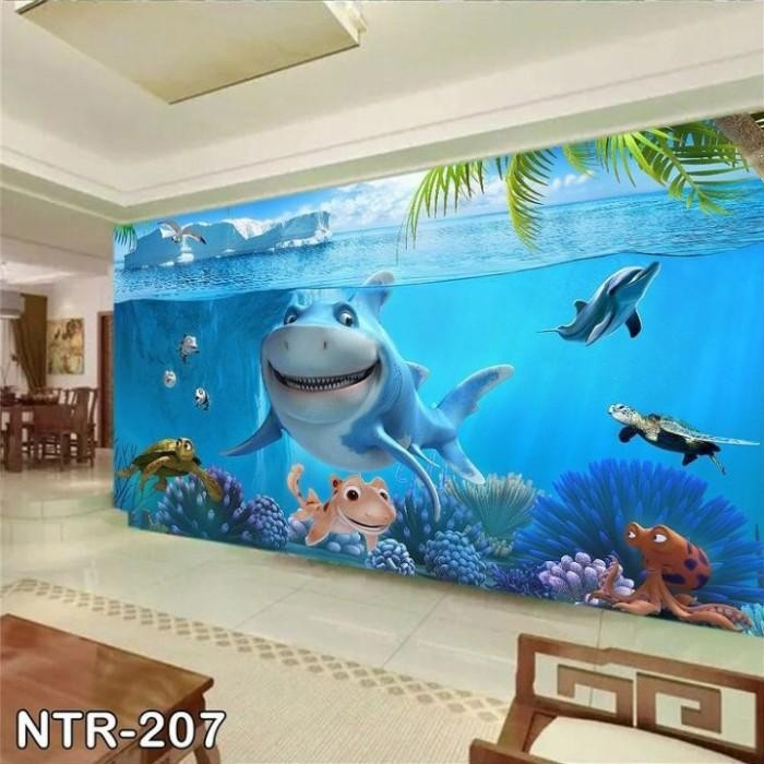 Jual Wallpaper Custom 3D Dinding Bawah Laut Stiker Ikan Nemo Sticker ...