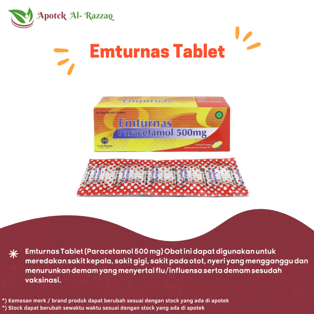 Jual Emturnas Strip 10 Kaplet - Pereda Nyeri dan Penurun Demam | Shopee ...
