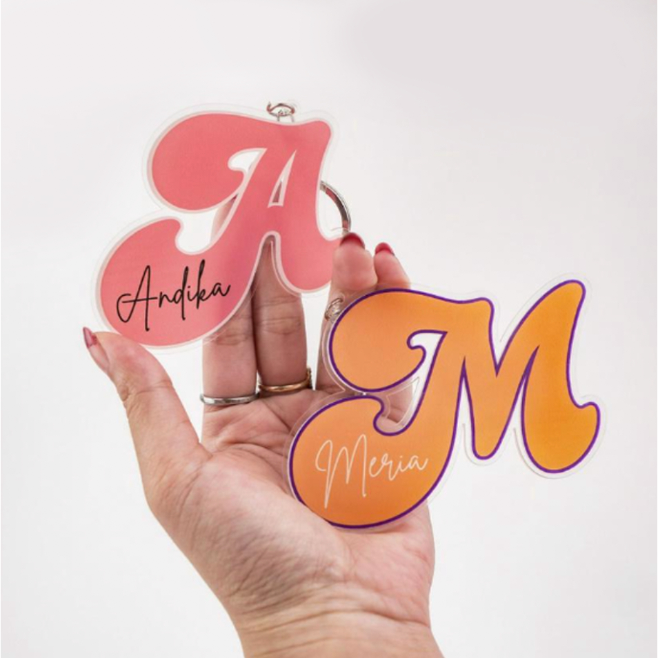 Jual Cetak Gantungan Kunci Inisial Nama Akrilik / Print Keychain ...