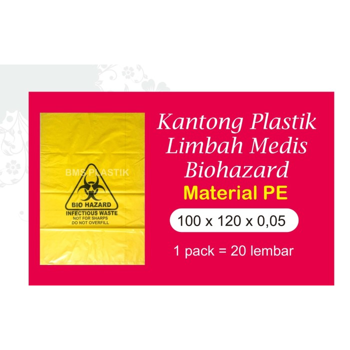 Jual Kantong Sampah Infeksius - Limbah Medis B3 Logo BIOHAZARD 100 x ...