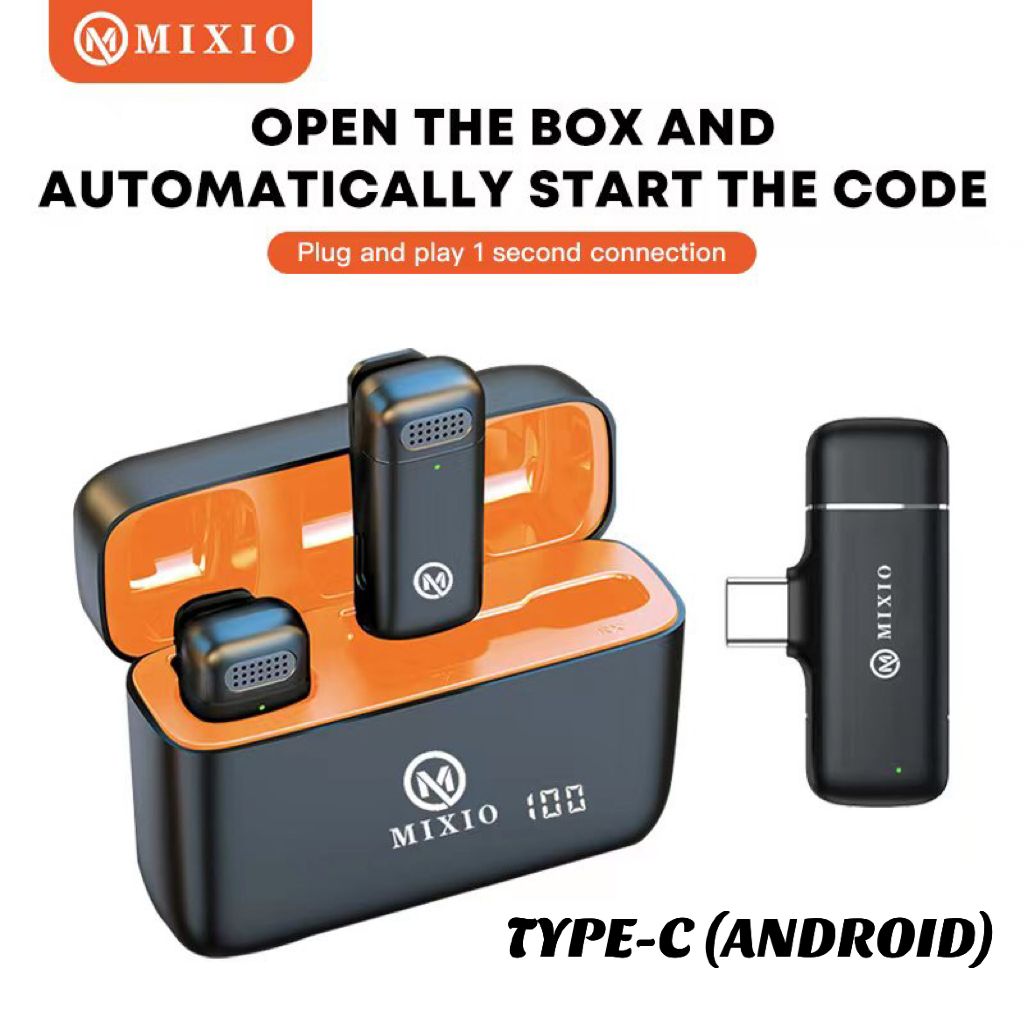 Jual MIXIO W12 Wireless Dual Lavalier Microphone Plug & Play Mic ...