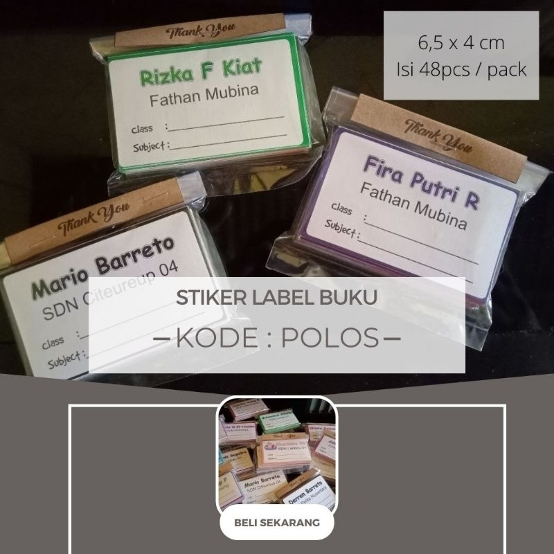 Jual Stiker Label Buku polos Pelajaran Anak (48 pcs) | Shopee Indonesia