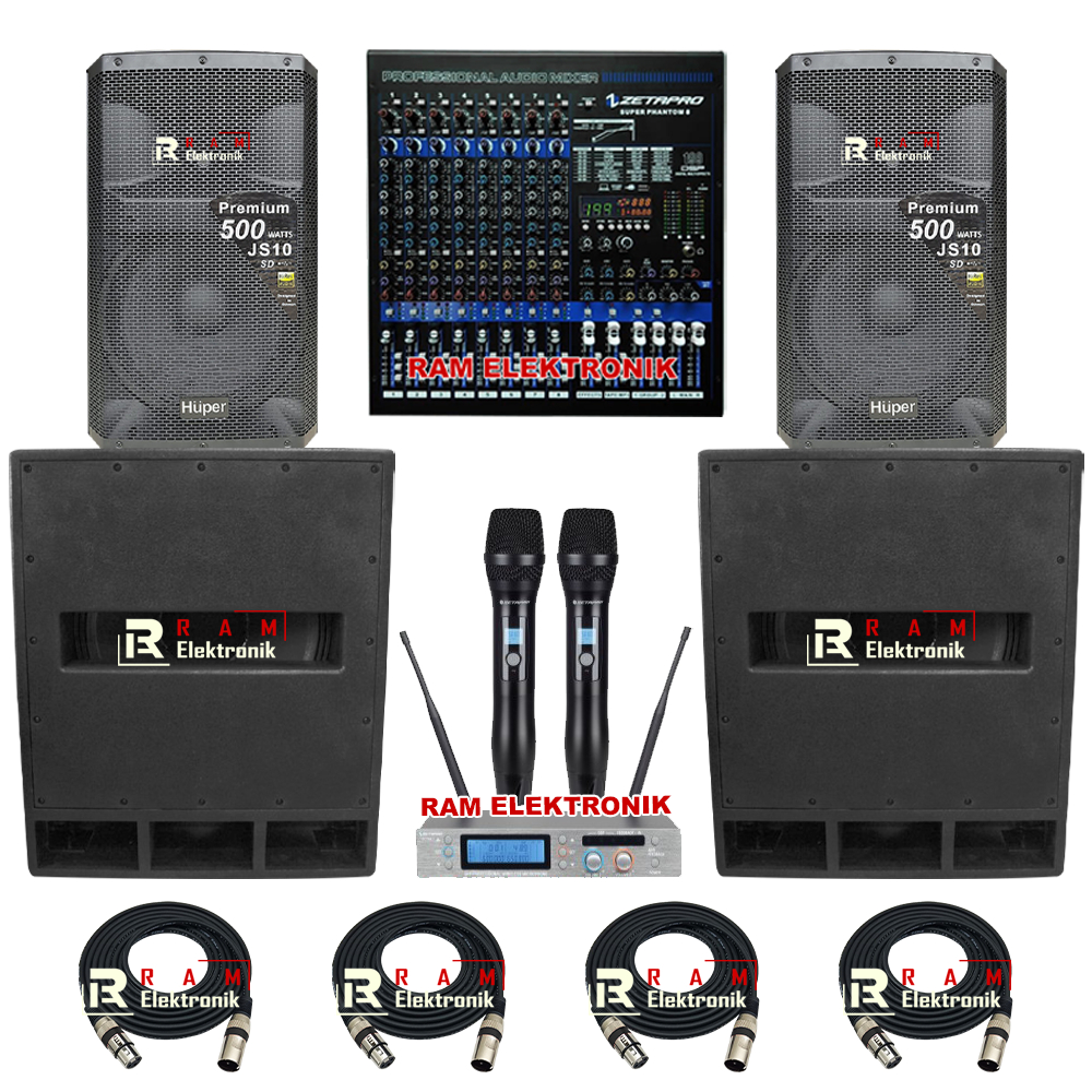 Jual Paket Sound System Outdoor HUPER JS10 + Subwoofer 18 SRP 118 ...