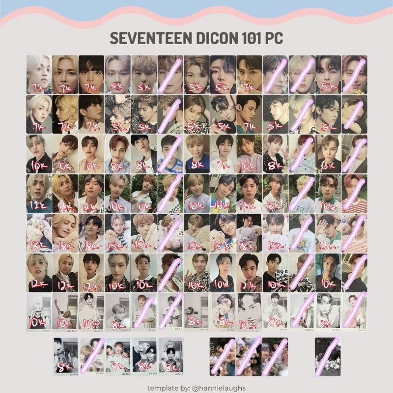 Jual Seventeen Photocard 101 Dicon | Shopee Indonesia