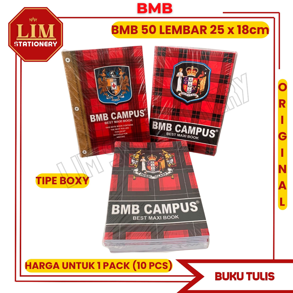 Jual Buku Tulis BMB 50 Lembar (Isi 10 Pcs) Boxy | Shopee Indonesia