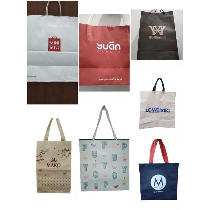 Jual Paperbag dustbag branded paper bag original yuan, hardware, miniso ...