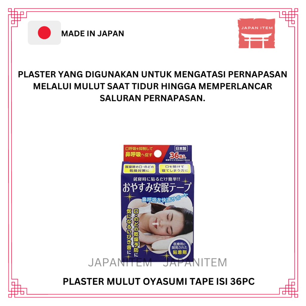 Jual Mouth Taping Plaster Mulut Oyasumi Tape isi 36pc original Japan ...