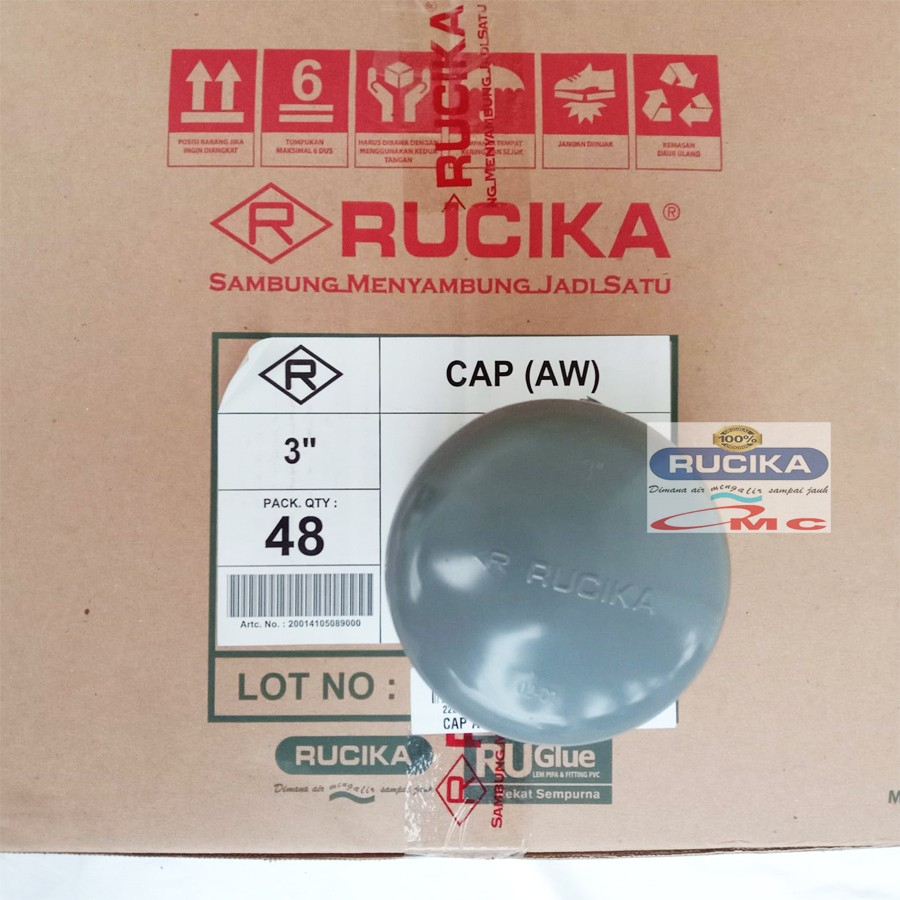 Jual Fitting / Cap Dop Tutup Pipa PVC Cap Aw 3 Inci RUCIKA | Shopee ...