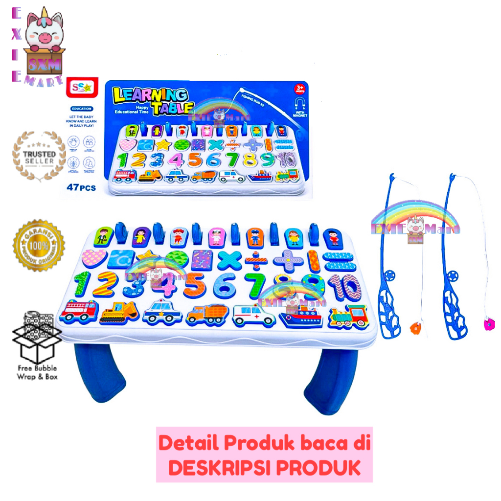 Jual MAINAN ANAK MEJA EDUKASI PANCING IKAN, PUZZLE HURUF, KENDARAAN ...