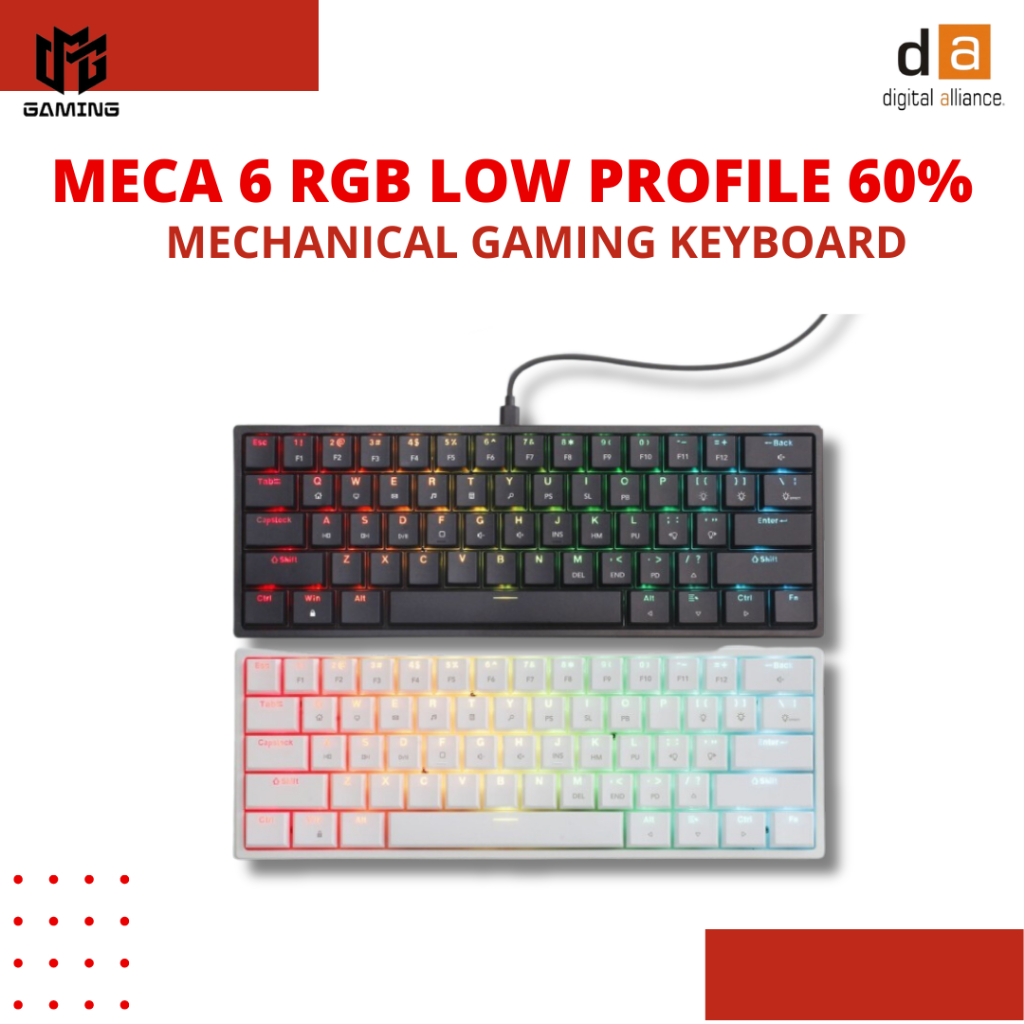 Jual Digital Alliance Meca 6 RGB Low Profile 60% Mechanical Gaming Keyboard | Shopee Indonesia
