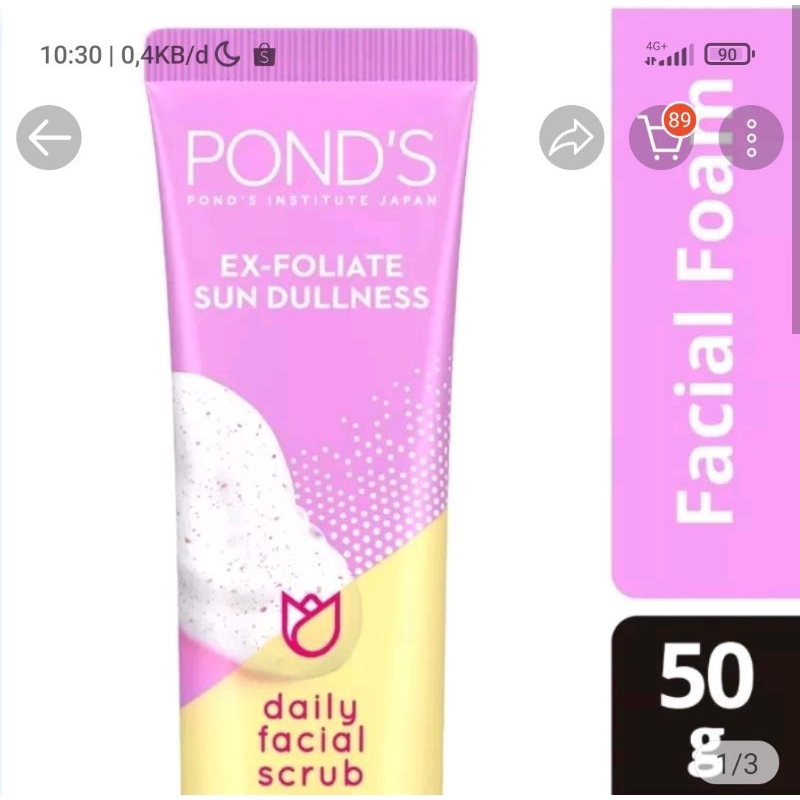 Jual Pond's Sun Dullness Removal Facial Scrub 50g | Shopee Indonesia