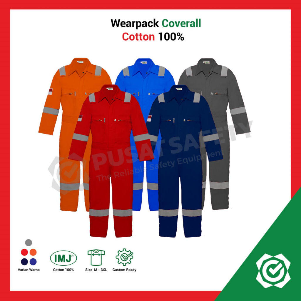 Jual Wearpack Safety Coverall IMJ Full Cotton 3M Baju Seragam Kerja ...