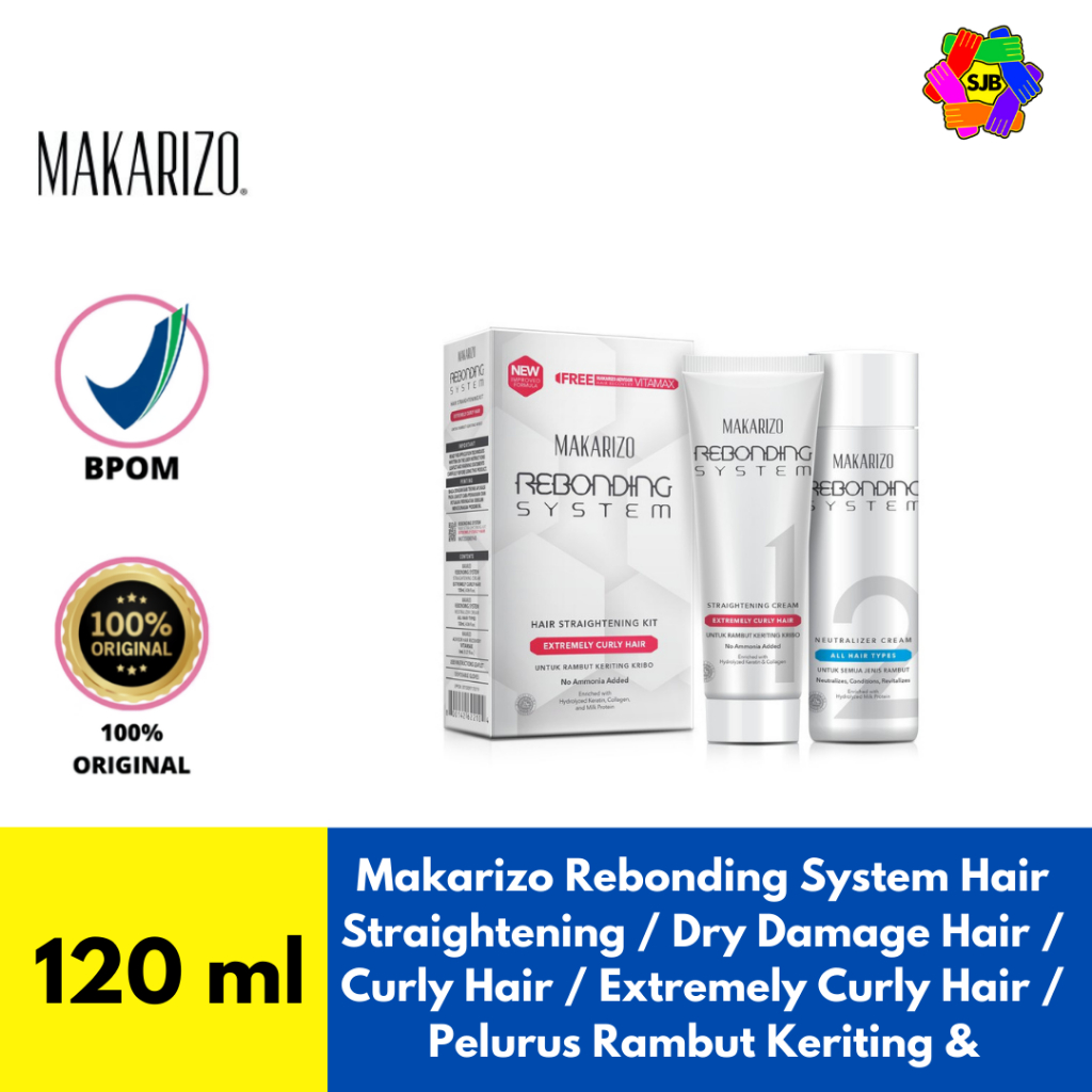 Jual Makarizo Rebonding System Hair Straightening Curly Hair 120 mL ...