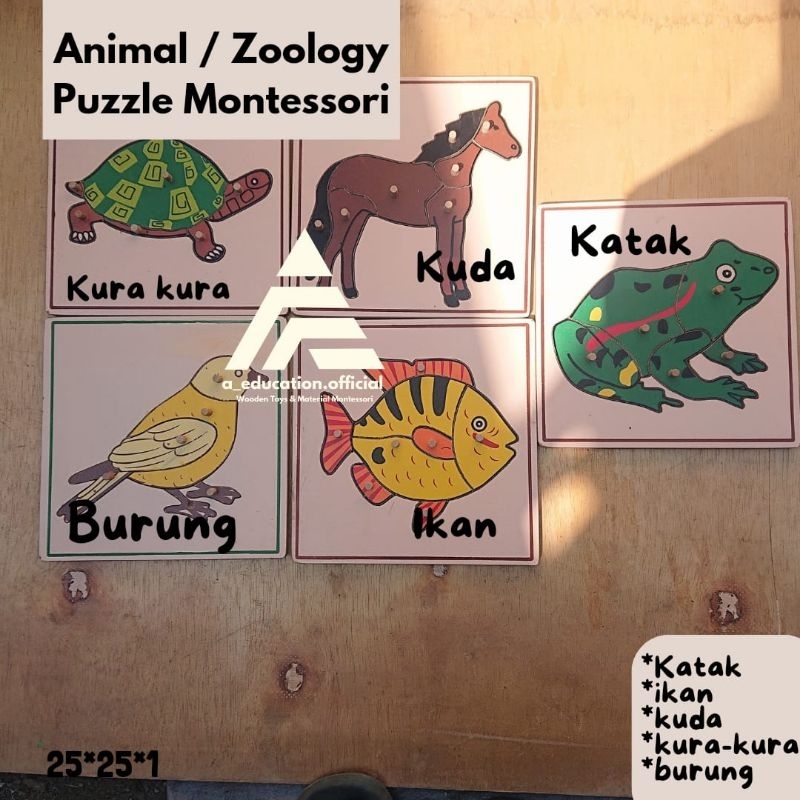 Jual Animal Puzzle Montessori zoology Montessori puzzle hewan ikan kuda ...