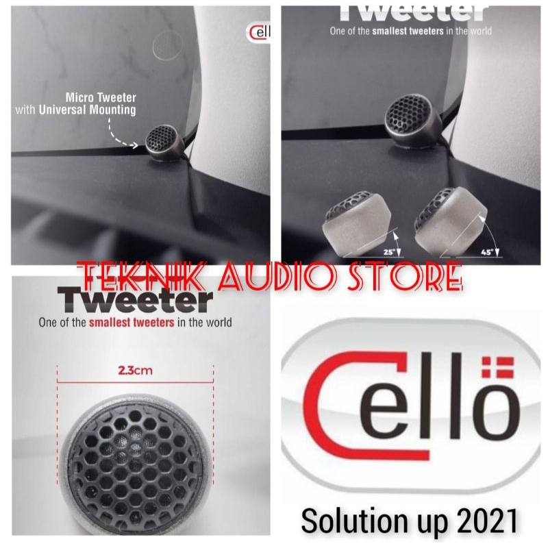 Jual Tweeter Cello Mini Solution Up Hanya 23mm Versi 2021 | Shopee ...