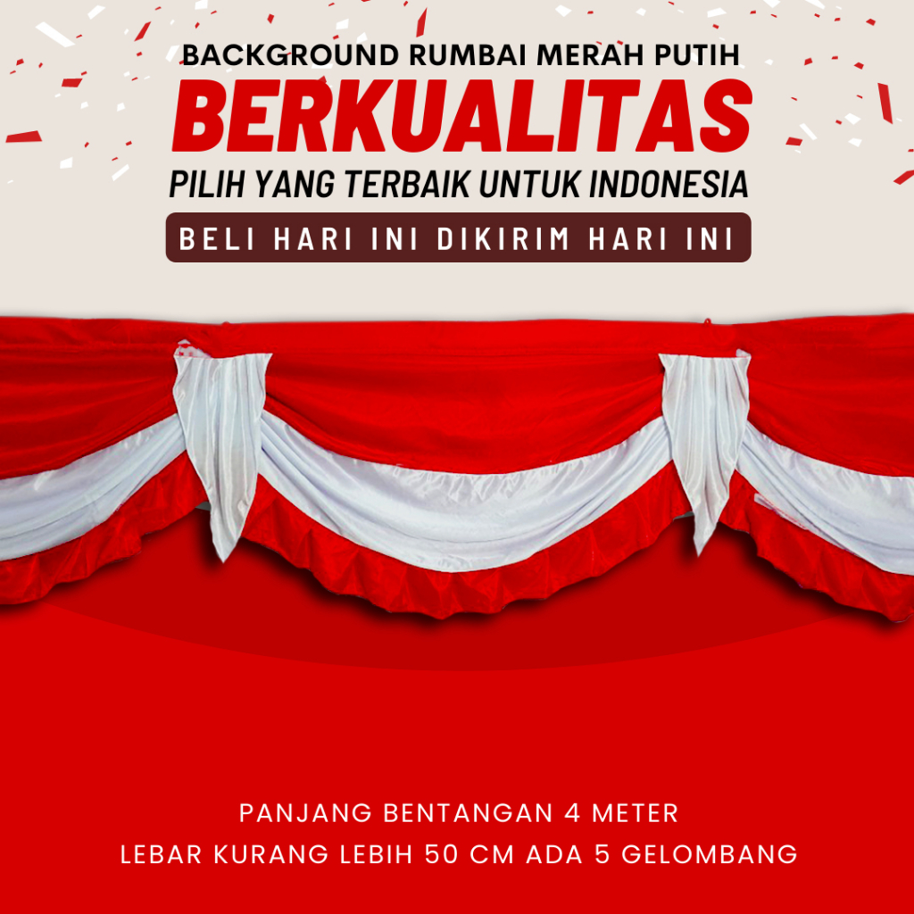 Jual Bendera Rumbai Spanduk Background Backdrop Gelombang Dekorasi ...