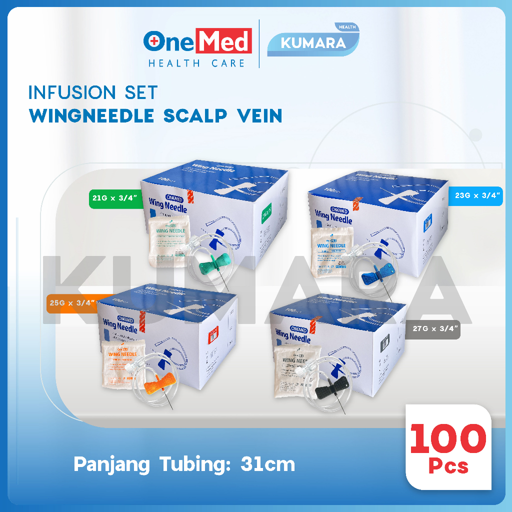 Jual ONEMED - Wing Needle / Scalp Vein Set Box isi 100's | Shopee Indonesia
