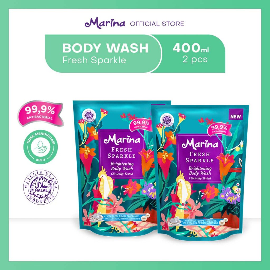 Jual Marina Brightening Body Wash Refill [400 ml / 2 pcs] - Exp : 10. ...